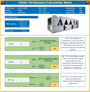 Chiller Performance Calculation Sheet – hvacsimplified.in