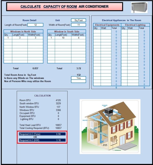 Calculate Capacity of Room Air Conditioners – hvacsimplified.in